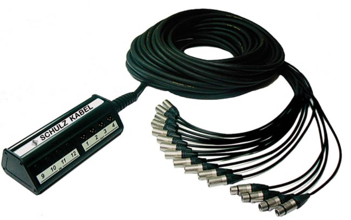 Schulz Multikabel 12/4, 10m, med boks og fanout - Viratech